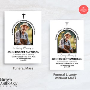 Catholic FUNERAL Program Mass Order of Rites Editable TEMPLATE ...