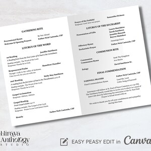 Catholic FUNERAL Mass Program, Funeral Liturgy, Final Commendation ...