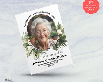 Catholic FUNERAL Mass Program, Funeral Liturgy, Final Commendation ...