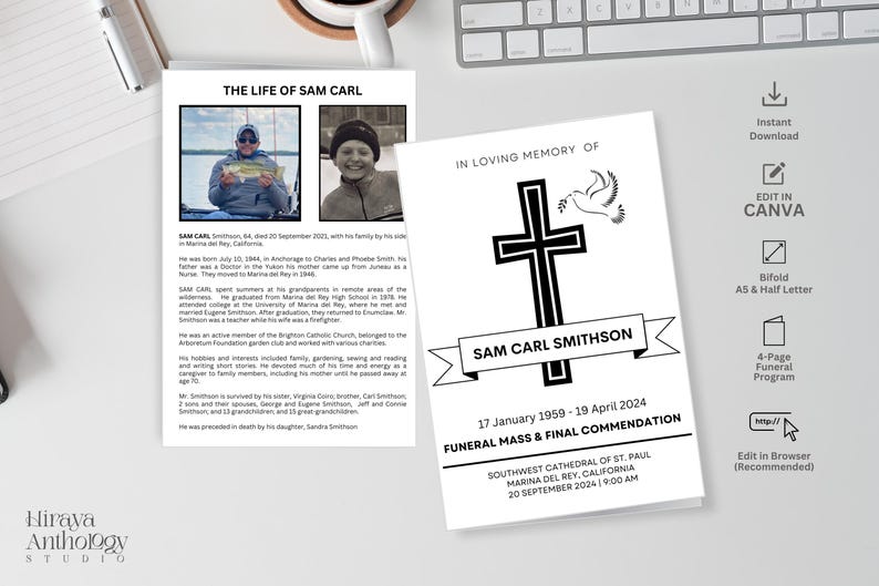 CATHOLIC FUNERAL PROGRAM Funeral Mass Liturgy Final Commendation and ...