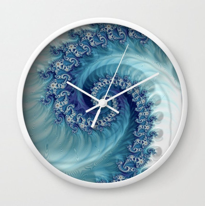 Blue and White Wave Clock | Etsy