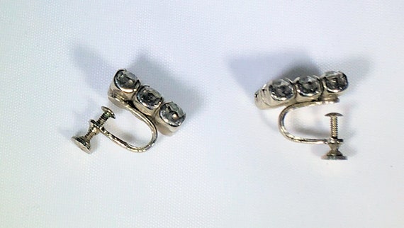 Vintage Clear Glass Crystal RECTANGLE Rhinestone Scre… - Gem