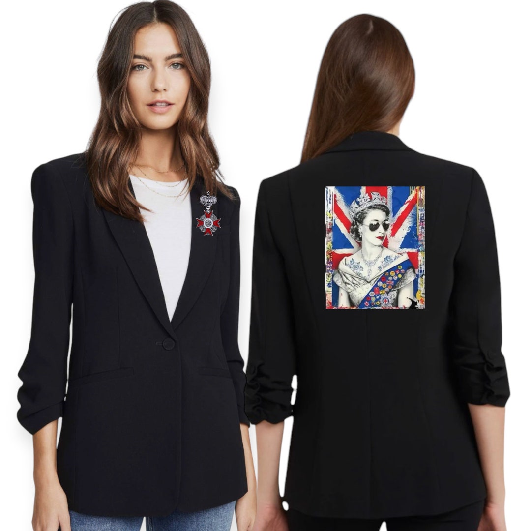 Queen Elizabeth Royal People Custom Made Black Blazer Woman Blazer ...