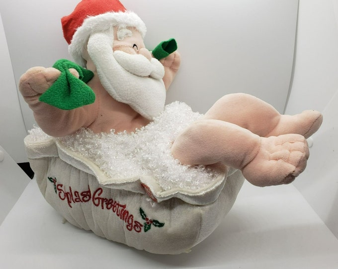 Sound & Light Animated BATHTUB SANTA Singing Splish Splash Christmas ...