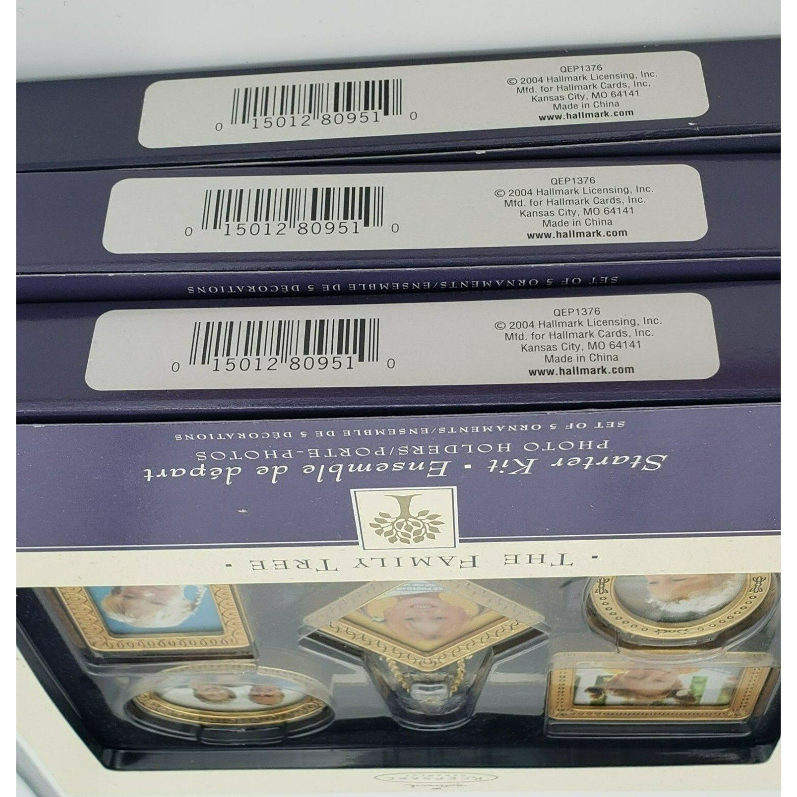 Hallmark Family Tree Photo Holder With 4 Ornament Sets, Wall Mount or ...