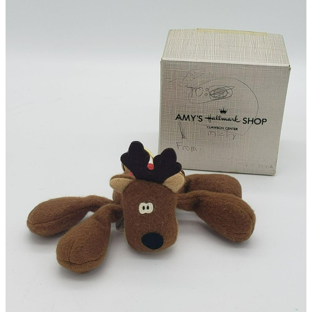 Vintage Plush Rodney Reindeer Ornament, Amys Hallmark, Original Gift ...