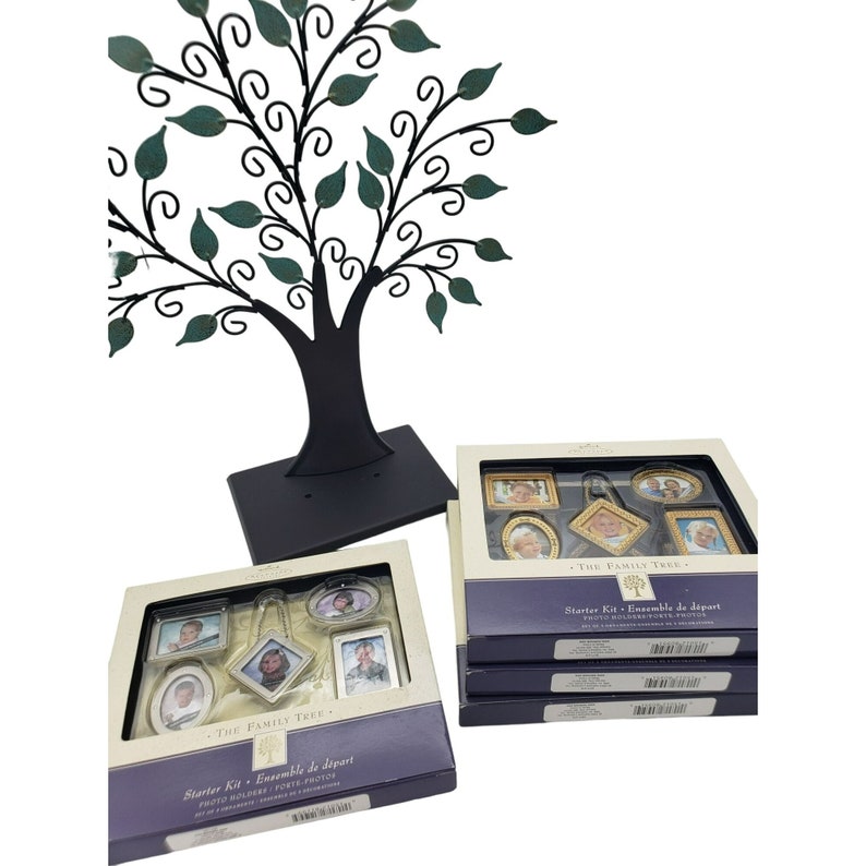 Hallmark Family Tree Photo Holder With 4 Ornament Sets, Wall Mount or ...