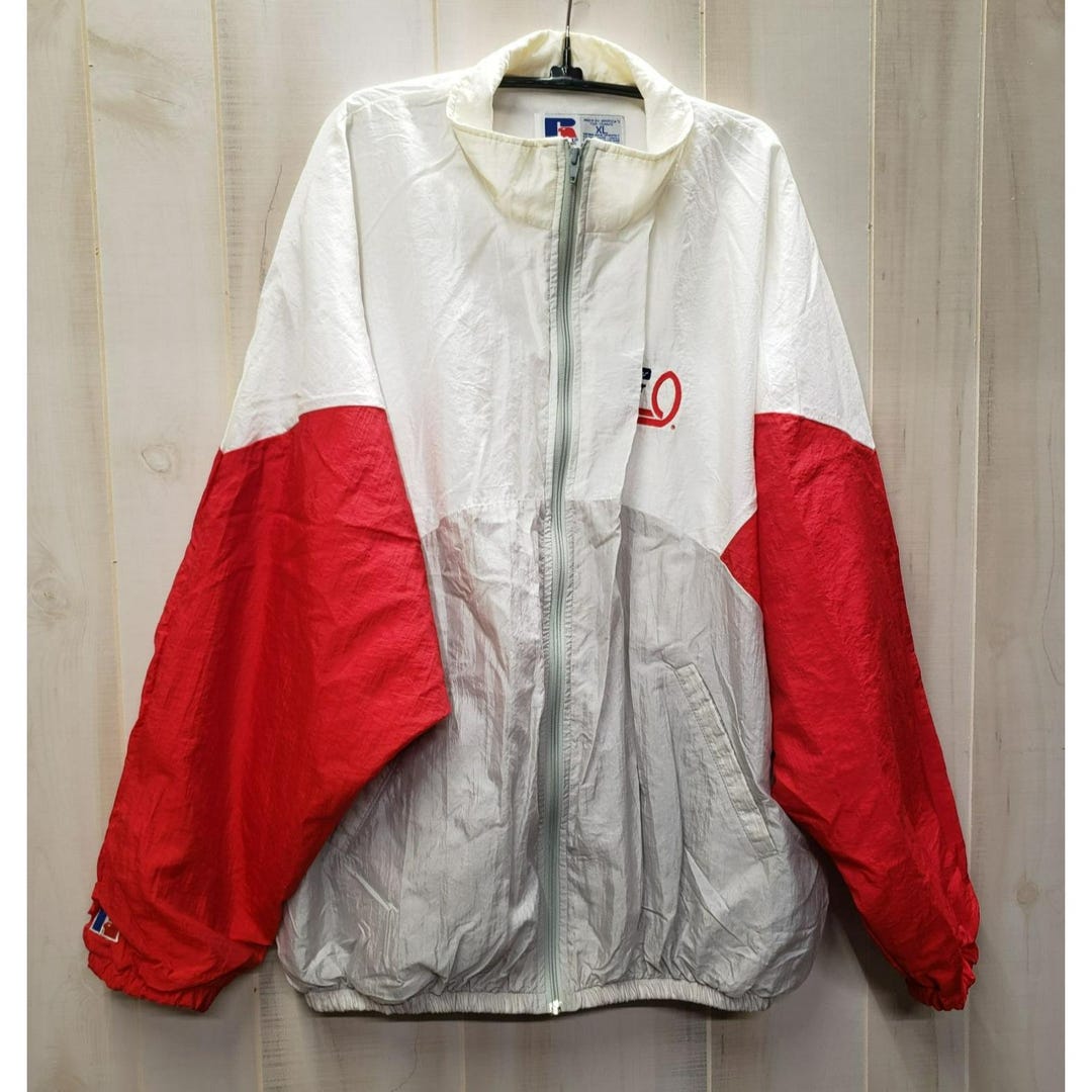 Vtg Russell Athletic Windbreaker, XL, Delchamps Senior Bowl, 90s, Red ...