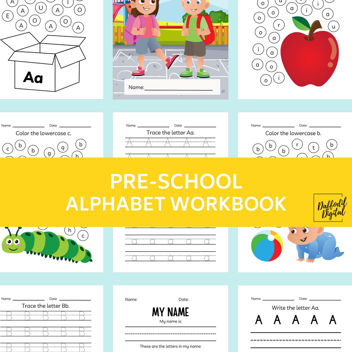 Preschool Alphabet Workbook Preschool Curriculum Alphabet Activities ...