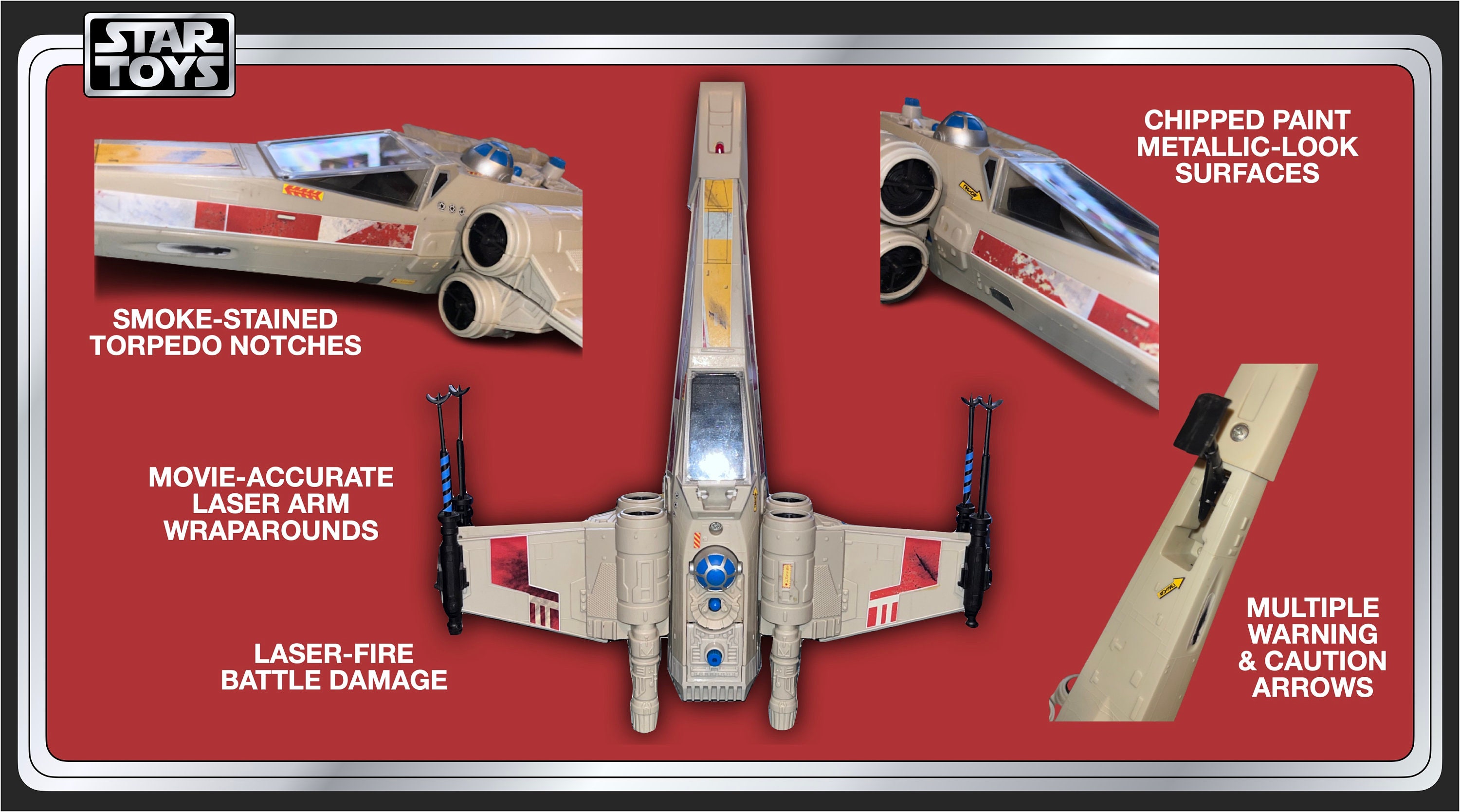 Replacement Die Cut Kenner Star Wars X-wing Fighter Photo Realistic ...