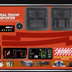 Custom Replacement Decals for Vintage Kenner Star Wars Vehicles Die Cut ...