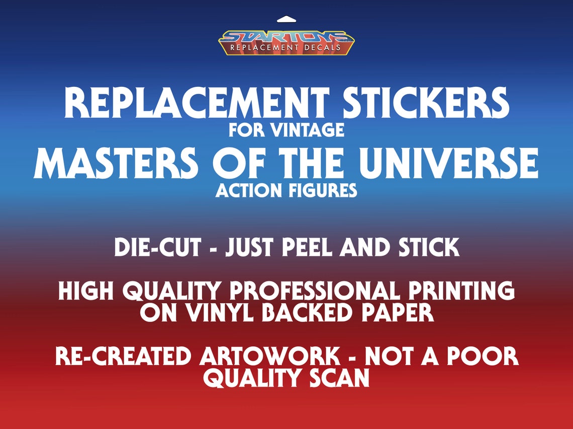 Vintage He-man Masters Universe Replacement Stickers Die-cut - Etsy