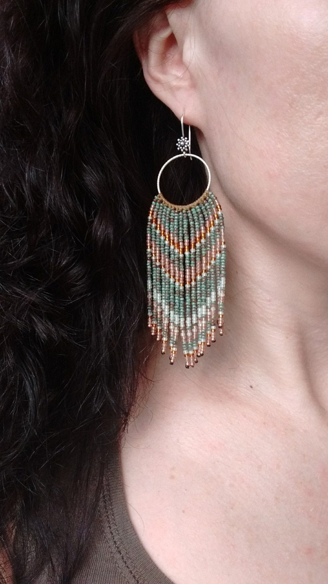 Silver and Miyuki Seed Beads Earrings, Exclusive Earrings, XXL Earrings ...