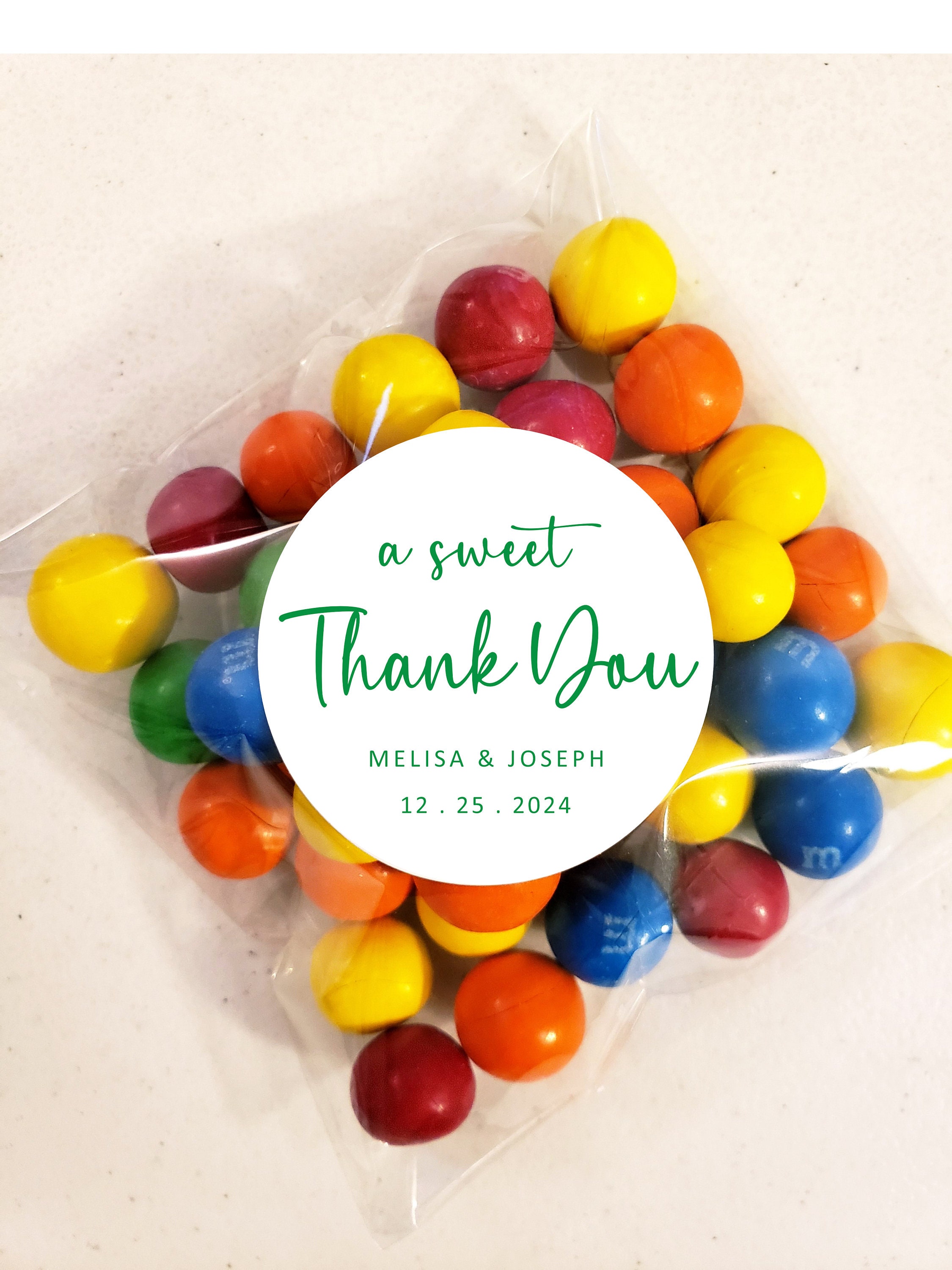 20 A Sweet Thank You Stickers Labels Personalized Wedding Favors ...