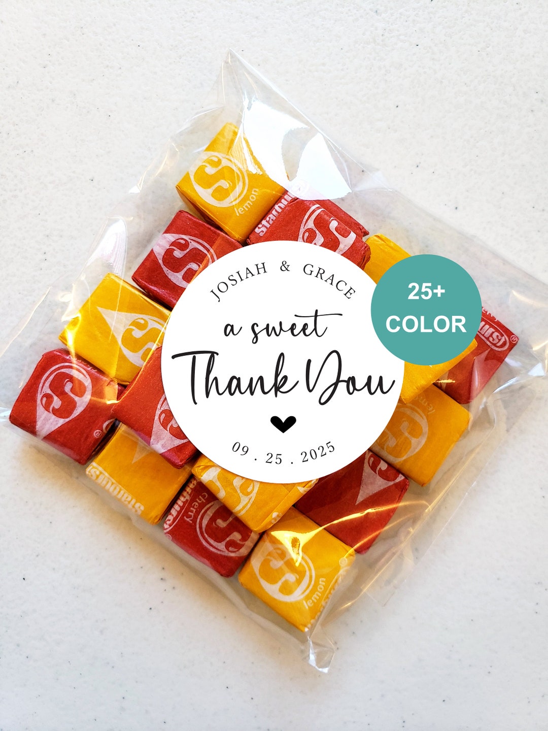 20 A Sweet Thank You Stickers Labels Personalized Wedding Favors ...