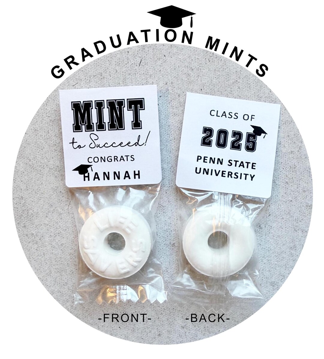 SET OF 60 - Graduation Mints Favors Gifts High School University ...