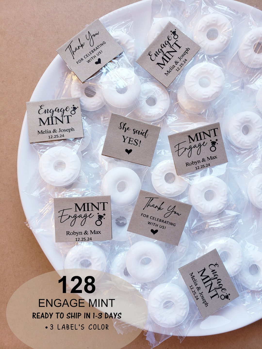 SET OF 128 Pcs Engage Mint to Be Wedding Favors Life Savers Mints for ...