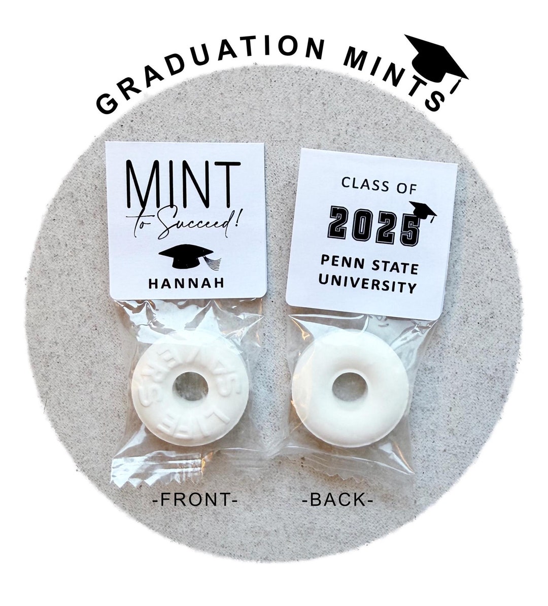 SET OF 60 - Graduation Mints Favors Gifts High School University ...