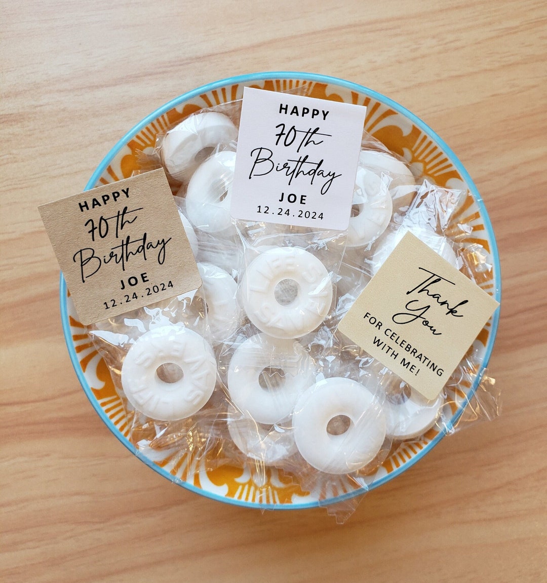 SET OF 60 - Birthday Mint Favors Gift Life Savers Mints in Bulk ...