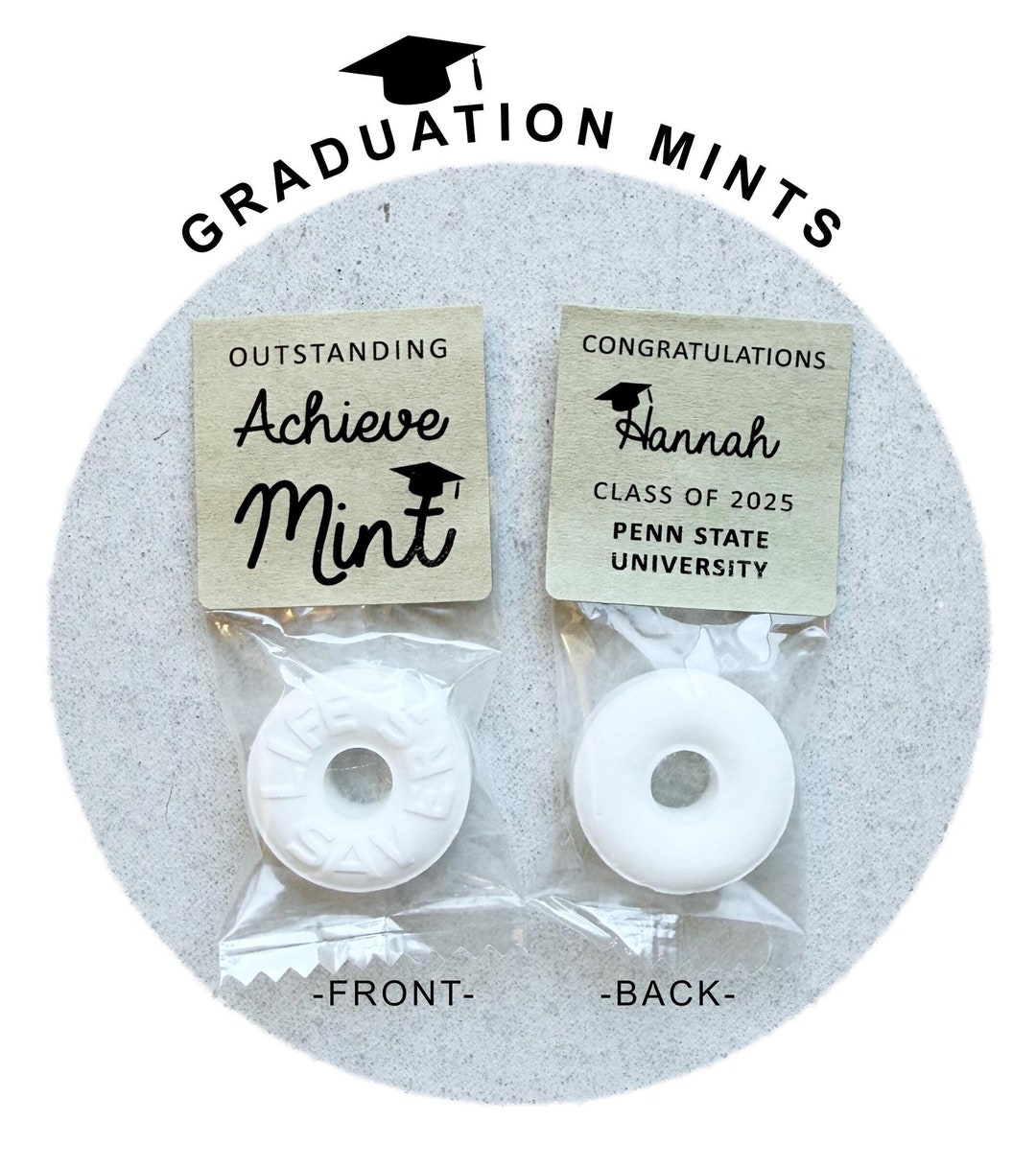 SET OF 60 - Graduation Mints Favors Gifts High School University ...