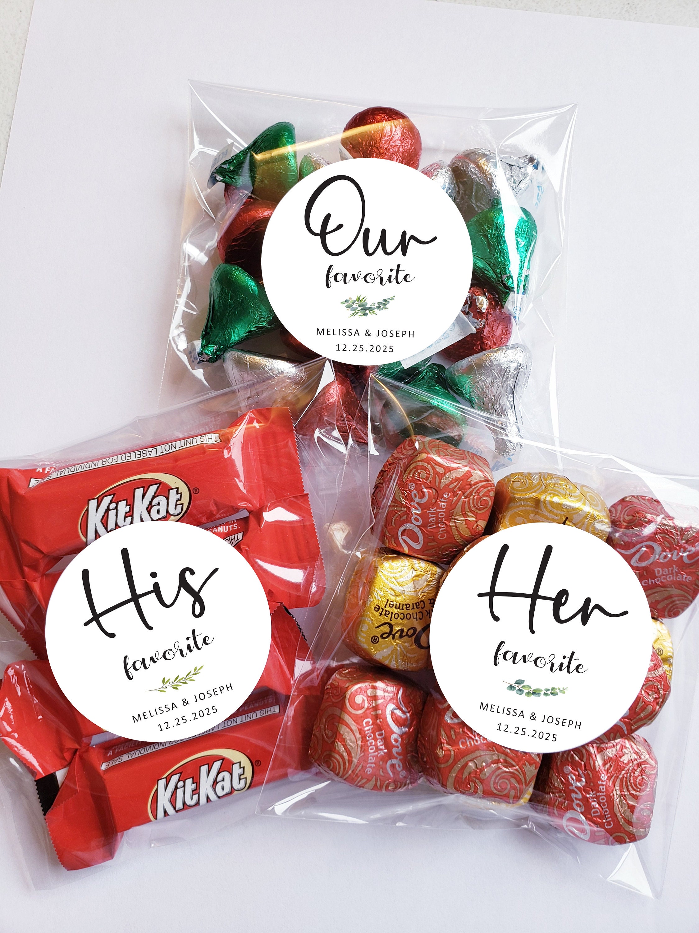 20 His Her Our Wedding Favors Stickers & Bags, His Her Our Favorite ...