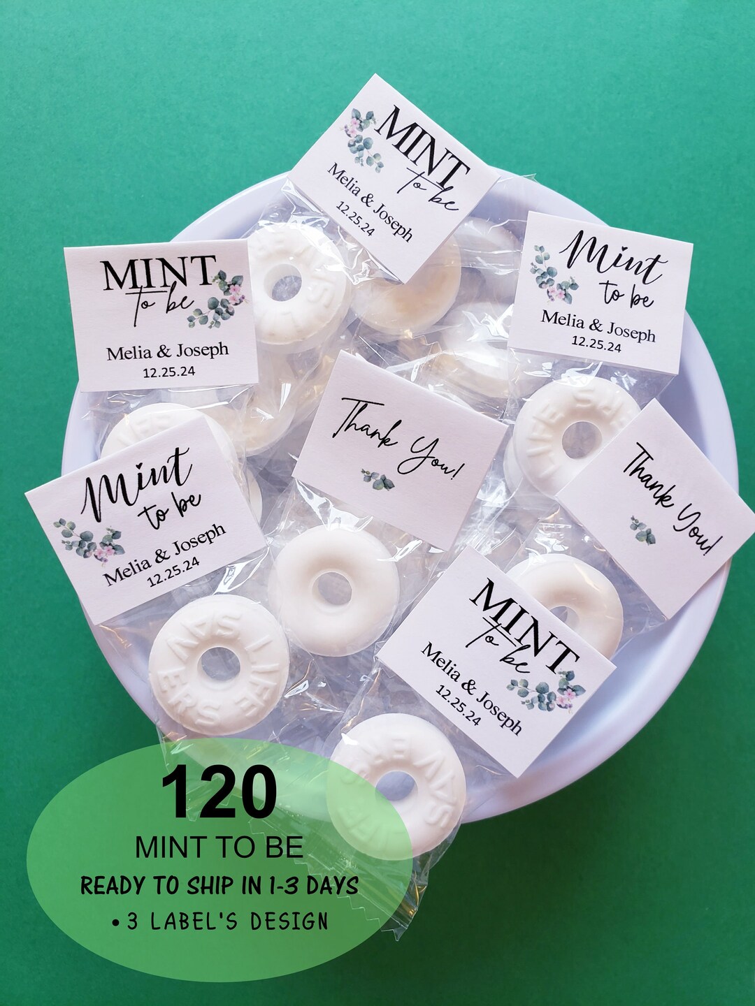 SET OF 120 Mint to Be Wedding Favors Life Savers Mints for Guest ...
