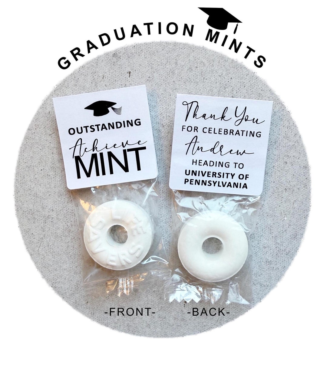 SET OF 60 - Graduation Mints Favors Gifts High School University ...