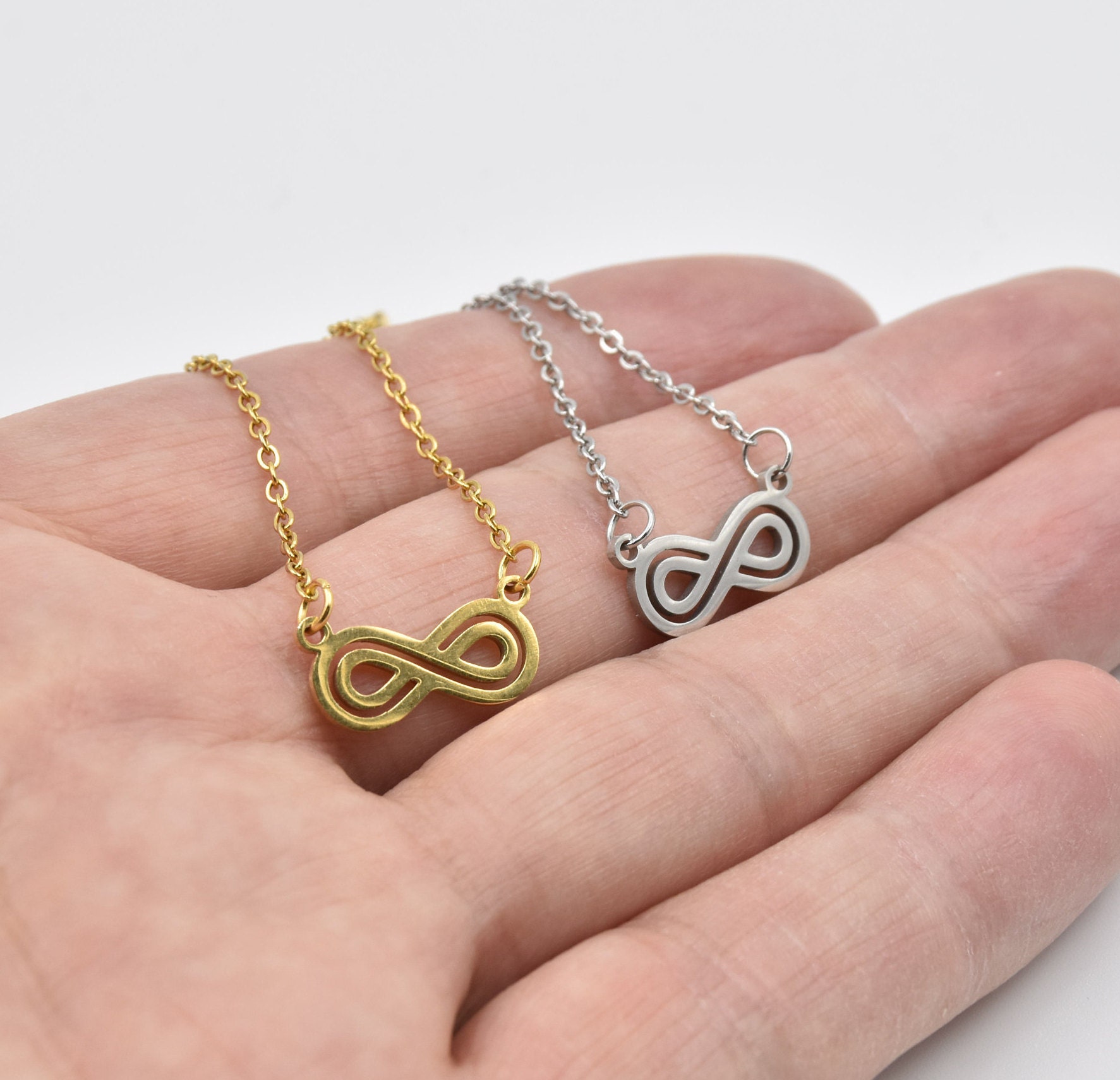 Cute Infinity Pendant and Chain Stainless Steel 2 Colors - Etsy UK