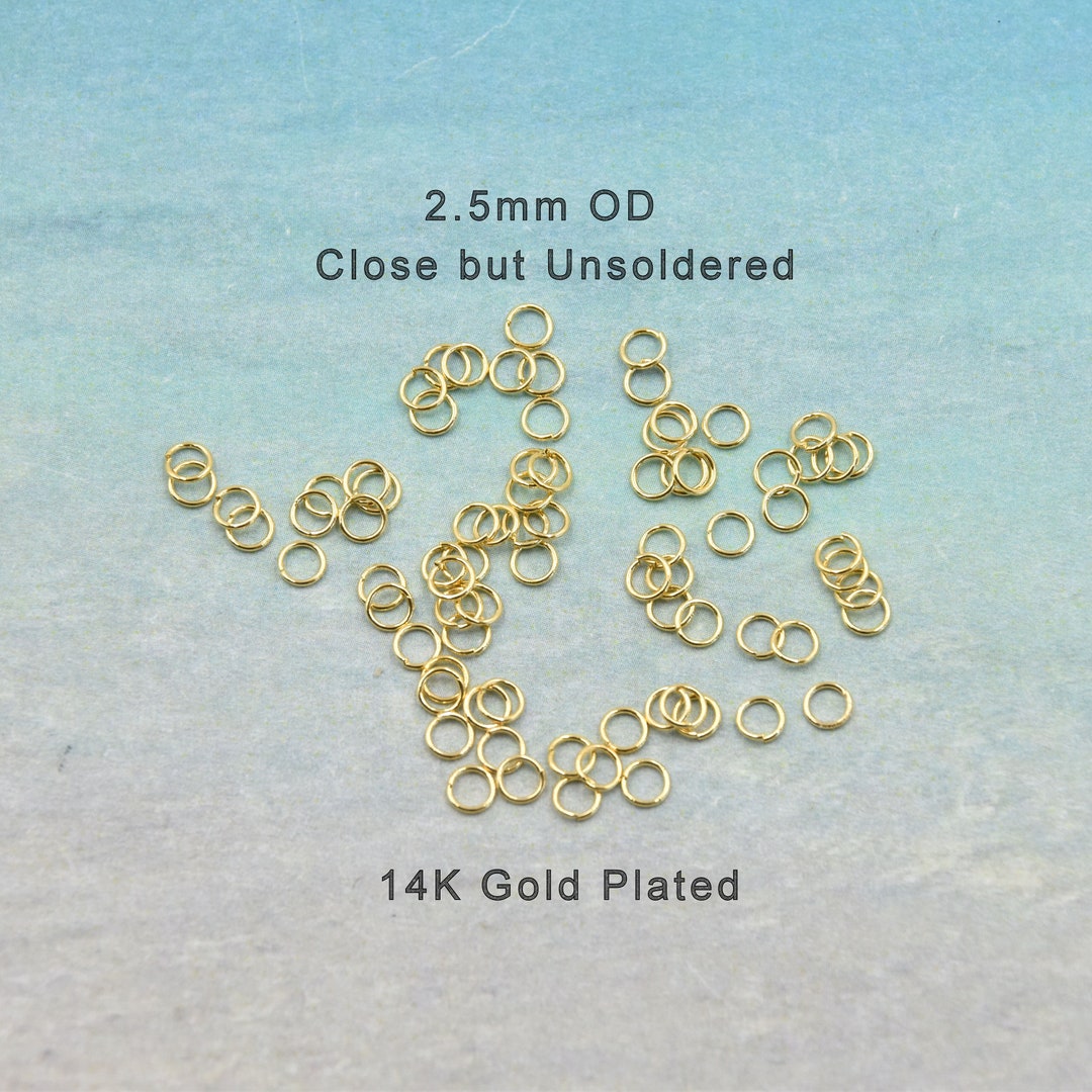 Package 7 Grams Gold Jump Rings - 2.5mm OD X 1.5mm ID (24 Gauge) - (7 ...