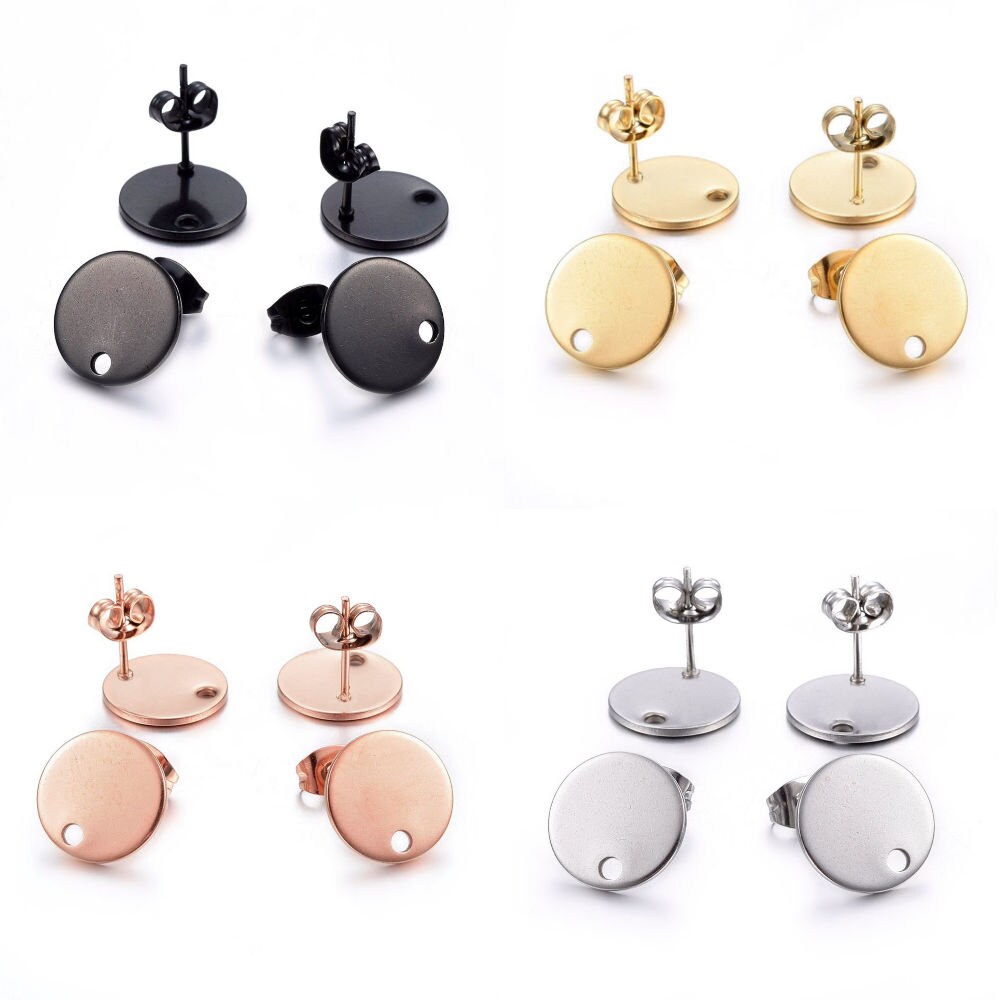 Package 10 20 50 12mm Stud earring posts 304 stainless | Etsy