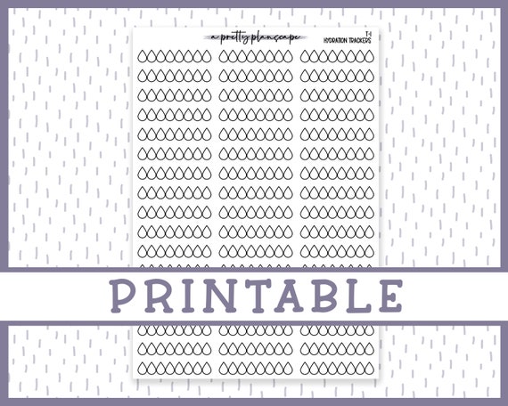 PRINTABLE Hydration Tracker Stickers Water Trackers Kiss | Etsy