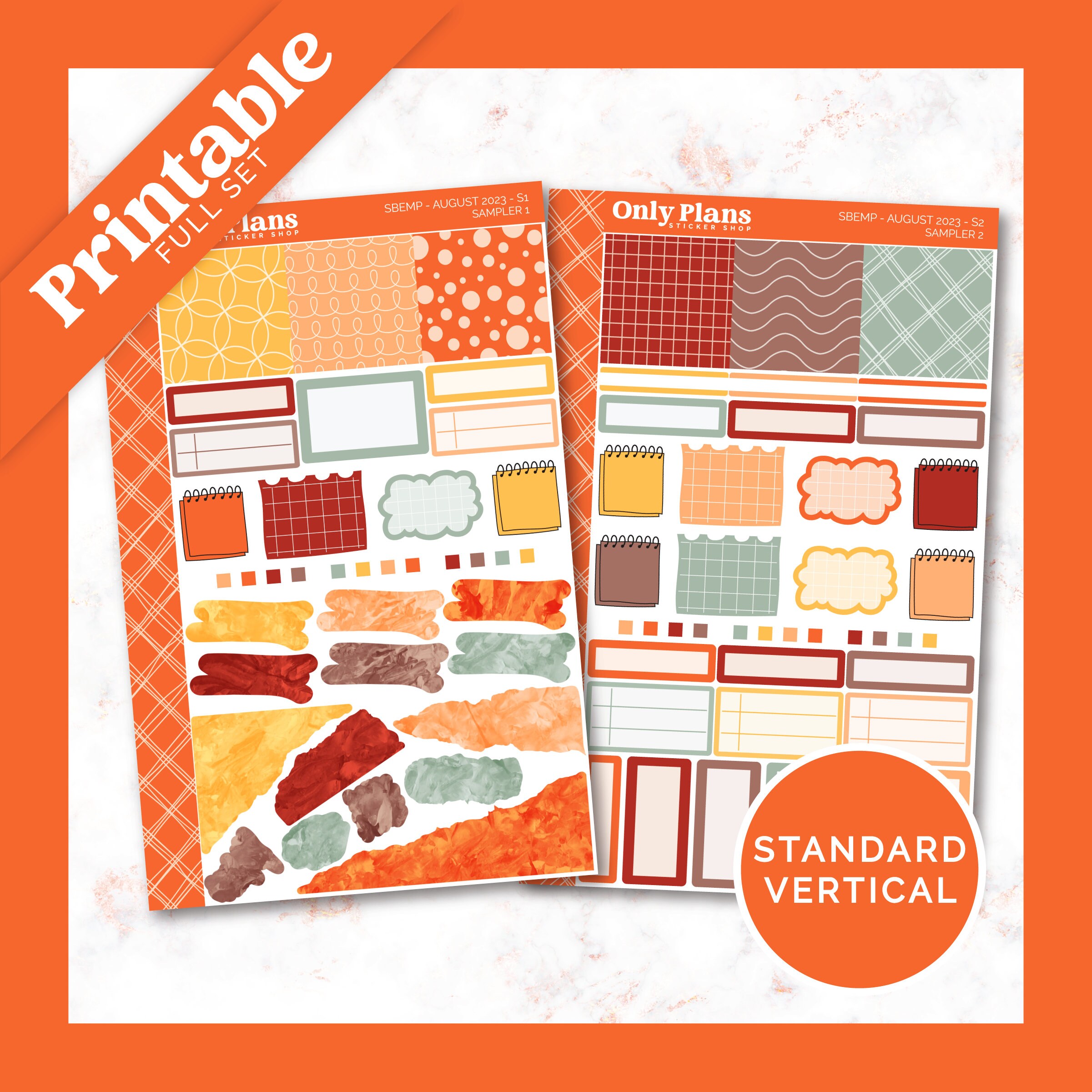PRINTABLE Sticker Bundle Samplers Standard Vertical - Etsy