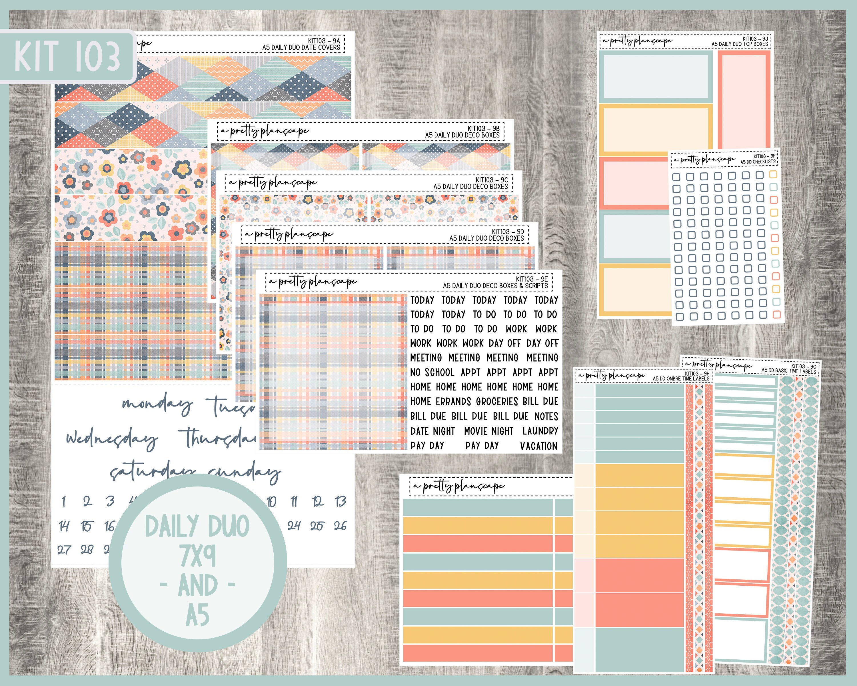 PRINTABLE Sticker Kit 103 Entire Collection Weekly | Etsy
