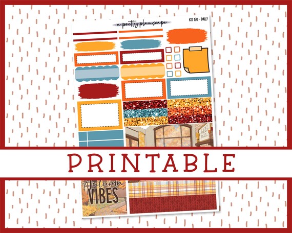 PRINTABLE Daily Sticker Kit 150 KIT150 pumpkin - Etsy