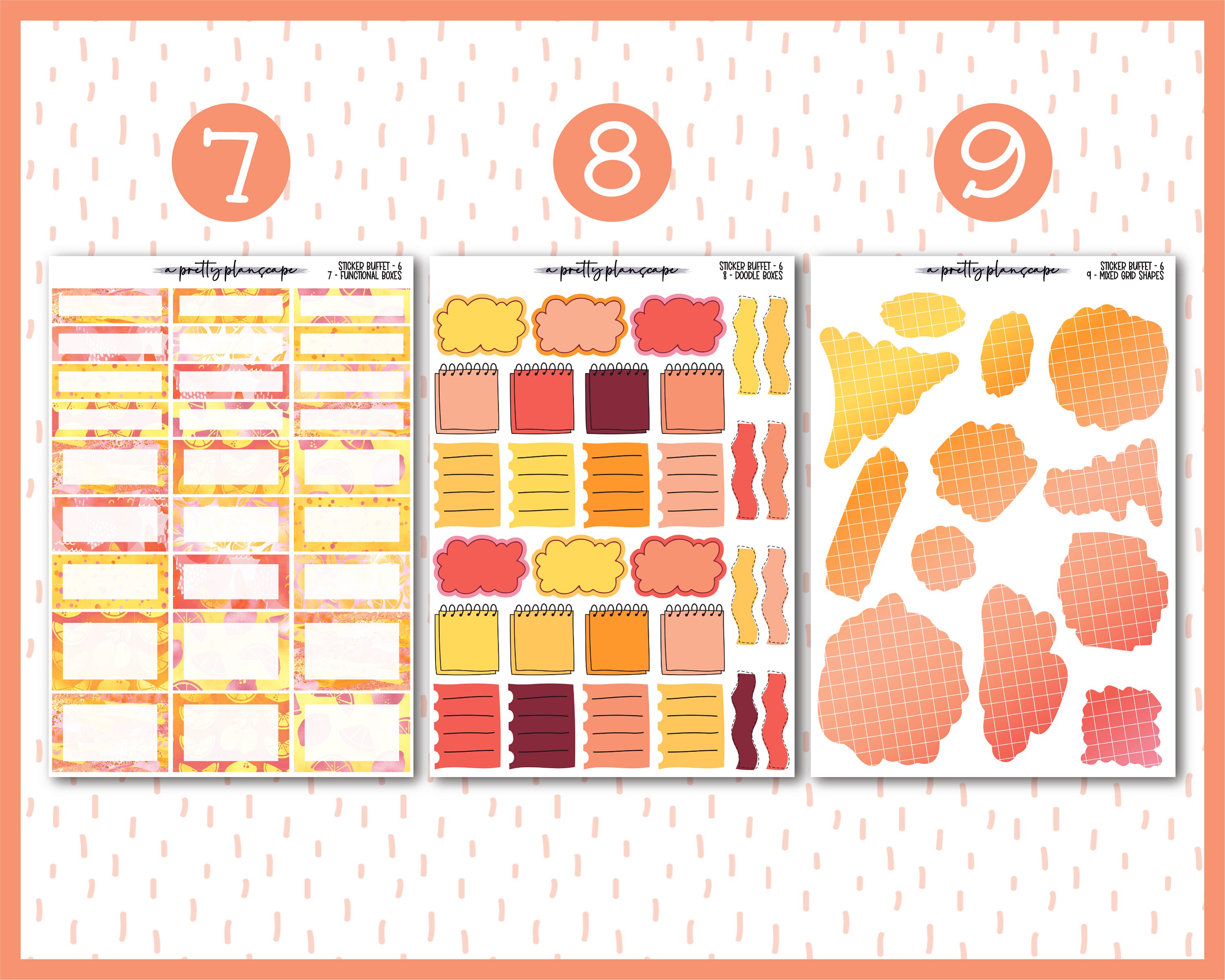 Sticker Buffet 6 Full Set Planner Stickers Functional - Etsy