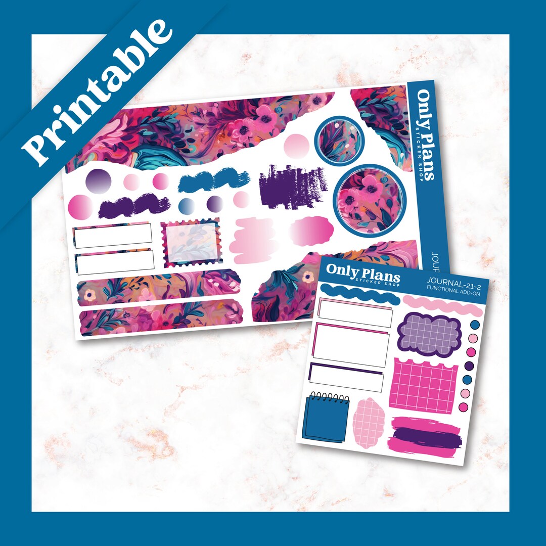 PRINTABLE Journaling Sheet 21 Journal Stickers Decorative Planner Kit ...