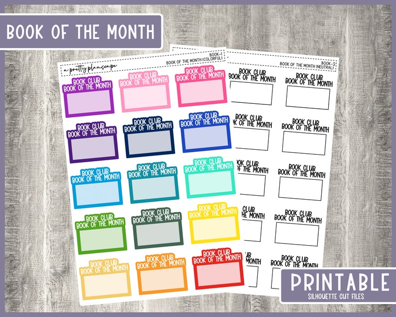 PRINTABLE Book of the Month Stickers Book Club Reading - Etsy