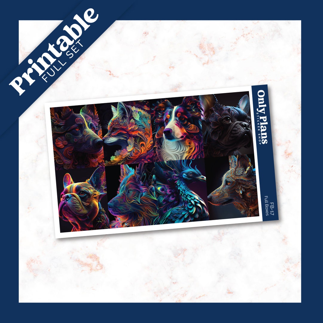 PRINTABLE Full Boxes Fractal Fur FB-17 - Etsy