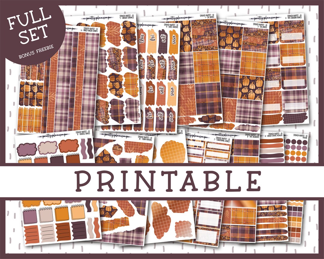 PRINTABLE Sticker Buffet 10 Planner Stickers Functional Decorative ...