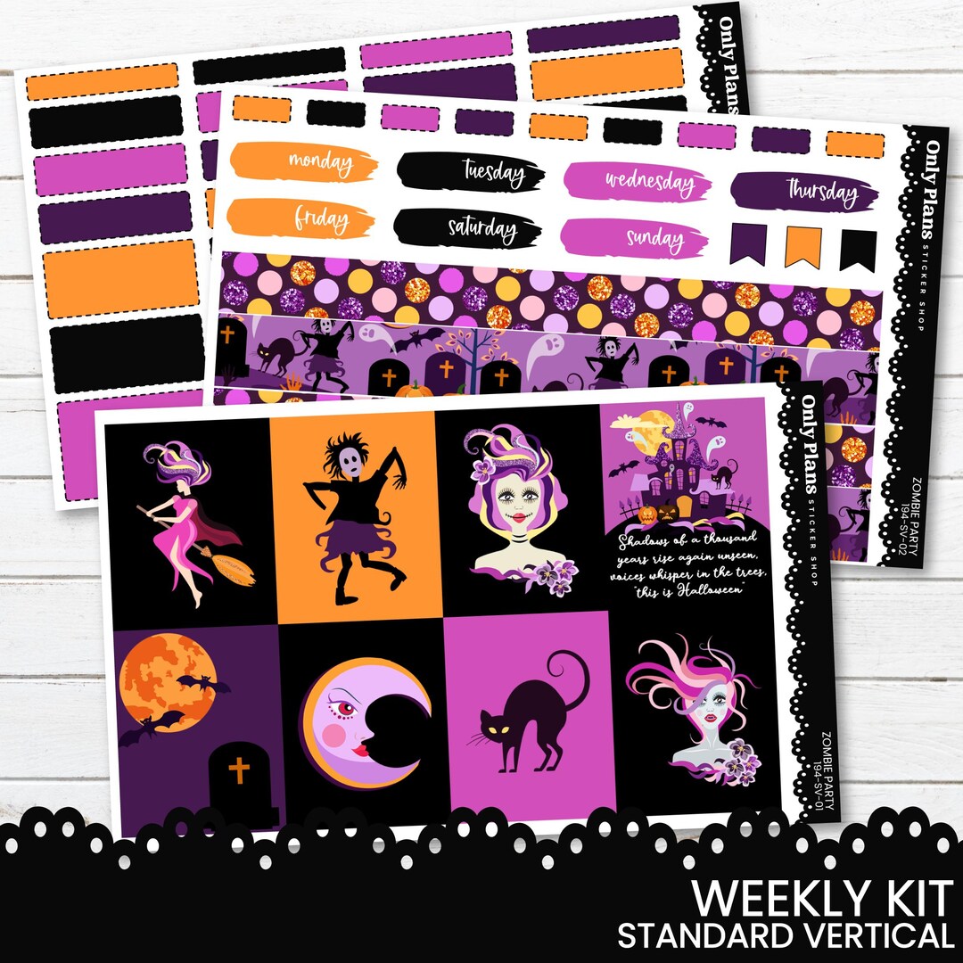 Weekly Sticker Kit for Standard Vertical Planners Weekly Planner ...