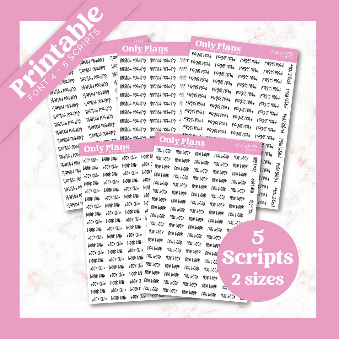 PRINTABLE Reading Script Bundle - 5 Scripts - 2 Sizes - Font 4 - Etsy