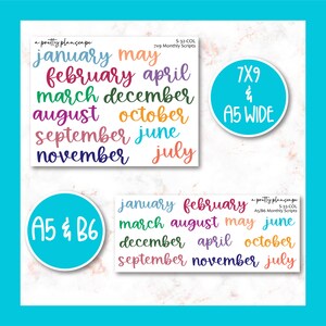 PRINTABLE Monthly Scripts - S-32 - S-33 - Silhouette Cut Files - Cricut ...