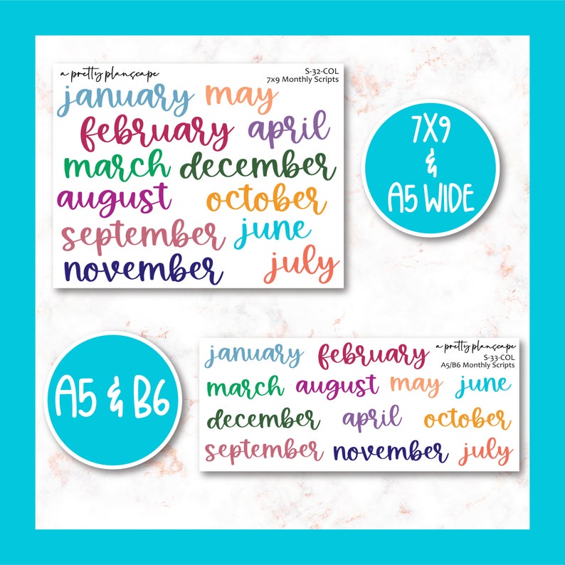 PRINTABLE Monthly Scripts S-32 S-33 Silhouette Cut Files - Etsy