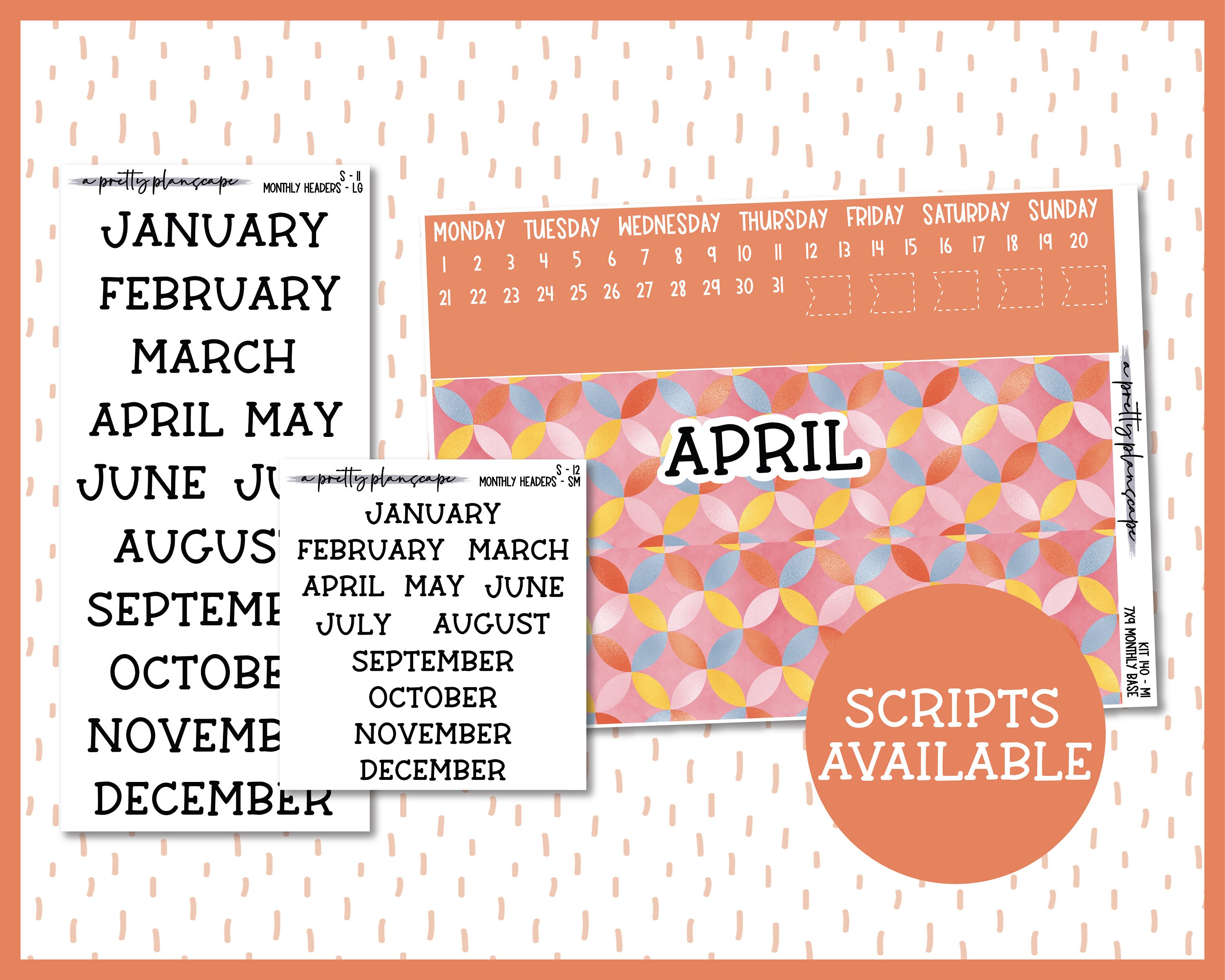 Monthly Sticker Kit 140 7x9 A5 B6 EC Life Planner - Etsy