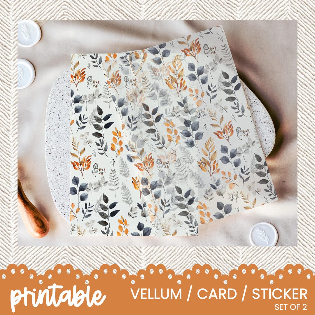 PRINTABLE Set of 2 Vellum or Dashboard Tip-in for Planners or Junk ...