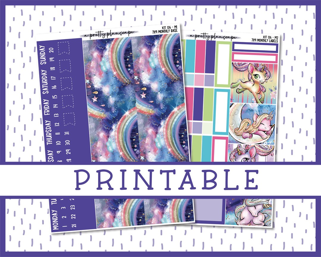 PRINTABLE Sticker Kit 126 Monthly Collection 7x9 A5W - Etsy