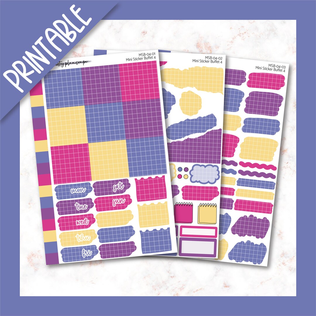 PRINTABLE Mini Sticker Buffet 4 Planner Stickers Functional Decorative ...