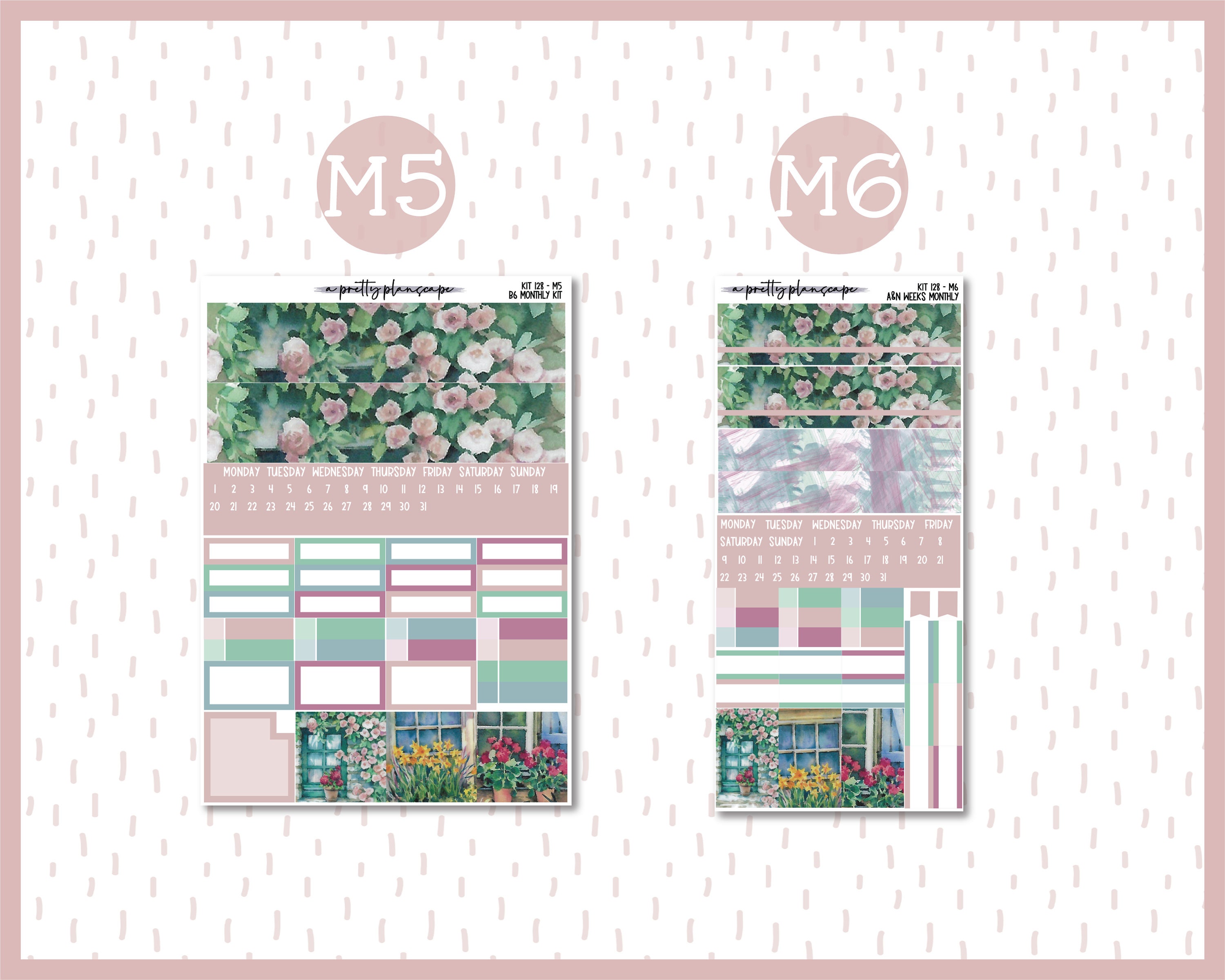 PRINTABLE Sticker Kit 128 Monthly Collection 7x9 A5W | Etsy