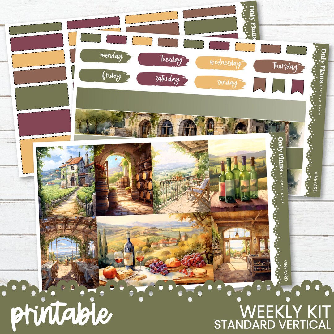 PRINTABLE Weekly Sticker Kit 189 - Standard Vertical - Planner Stickers ...