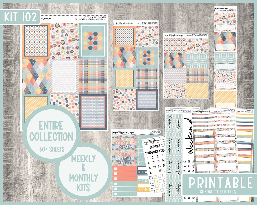 PRINTABLE Sticker Kit 103 Entire Collection Weekly Monthly 7x9 A5 B6 ...